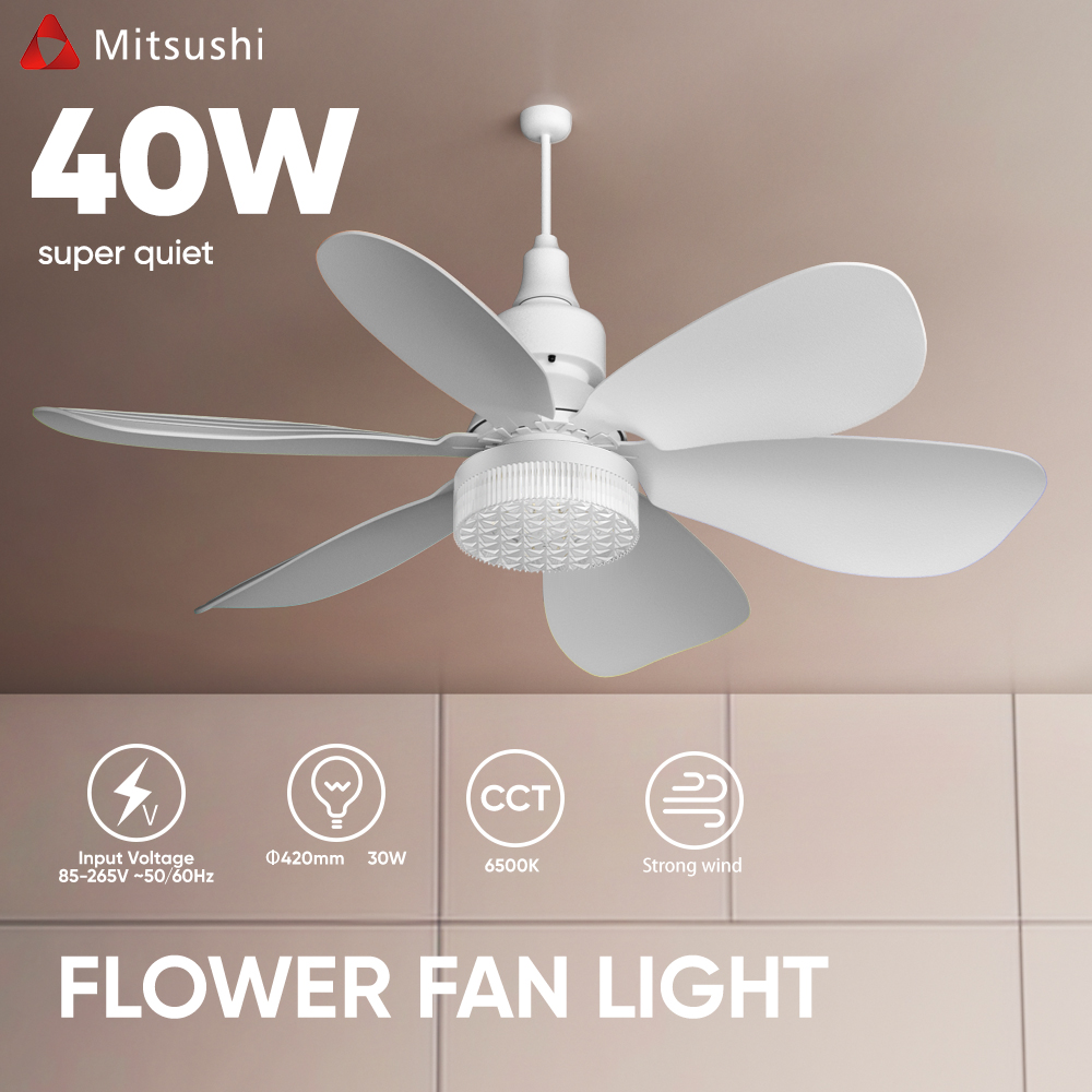 Mitsushi Ceiling Fan Light With Remote Control 16.5/20.5 Inch 6 Blades ...