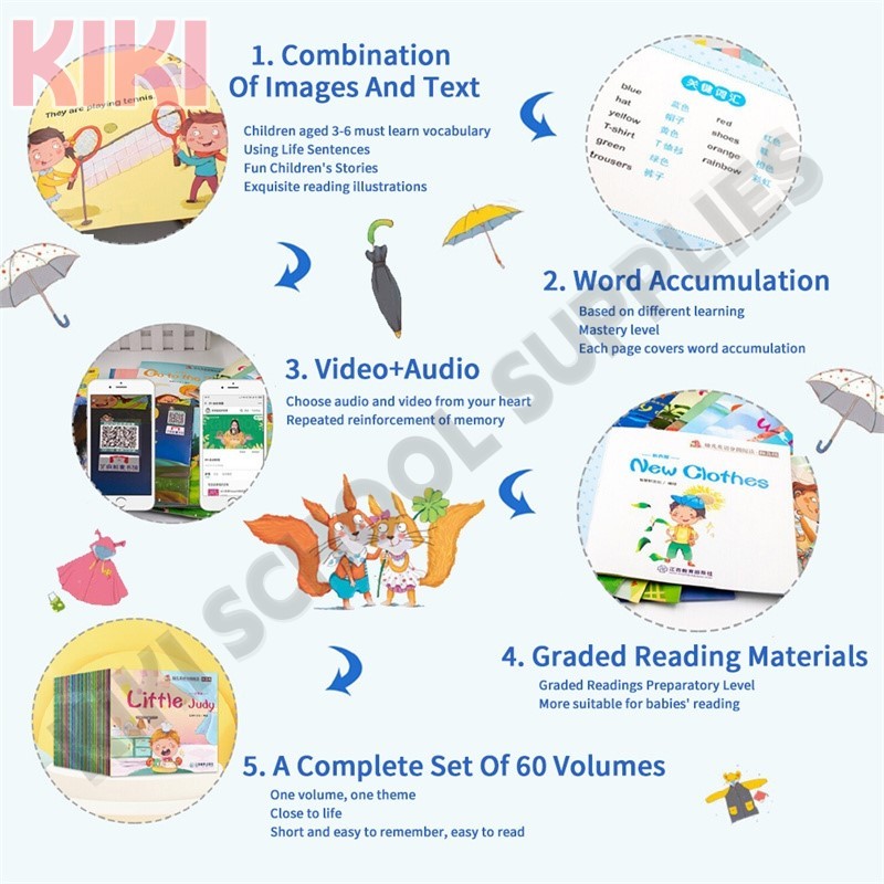 KK Books Kids Early Reading Story Books Full Color Coated Paper Bedtime ...