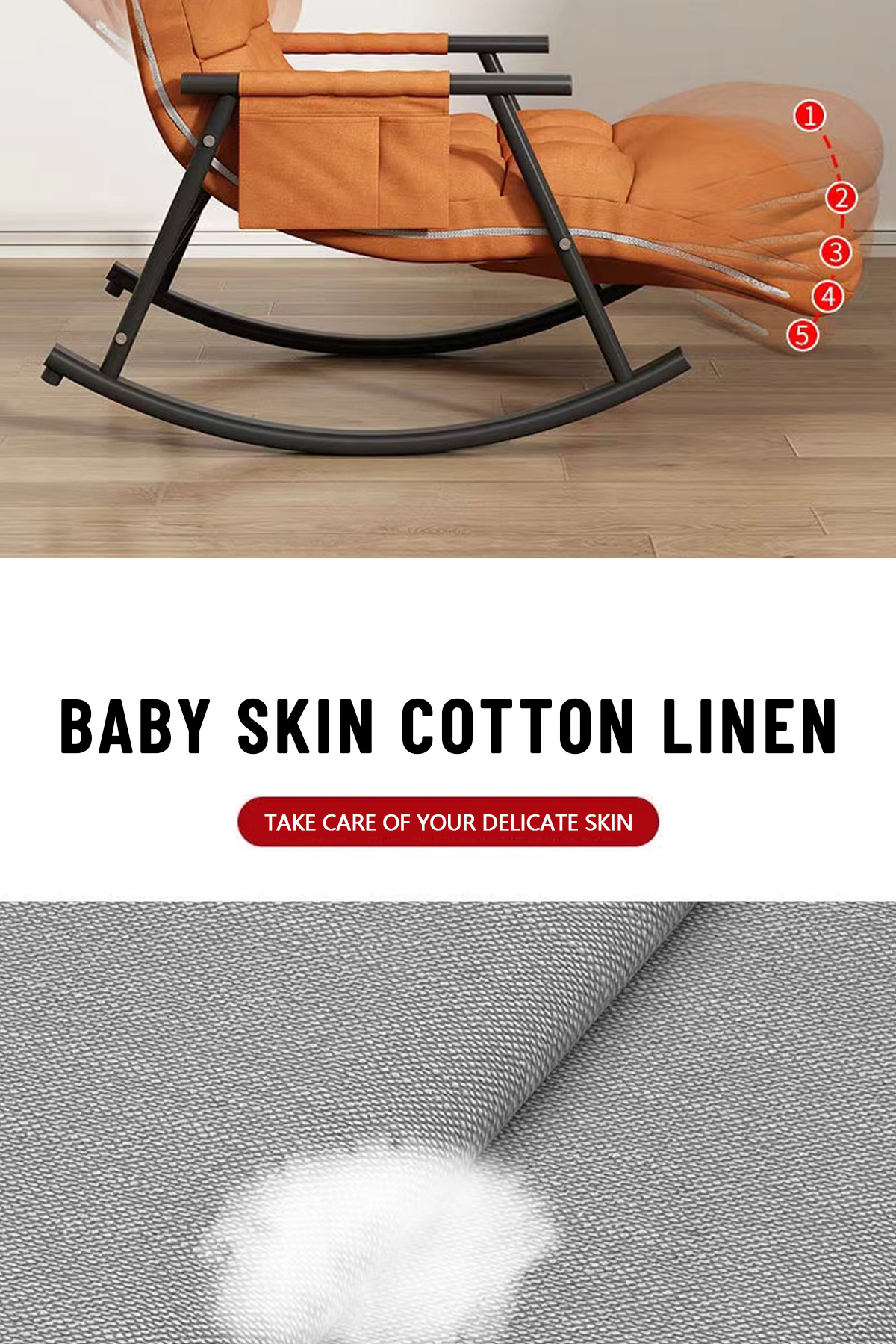 ANNIE Home Rocking Chair Balcony Leisure Rocking Chair Recliner Bedroom ...