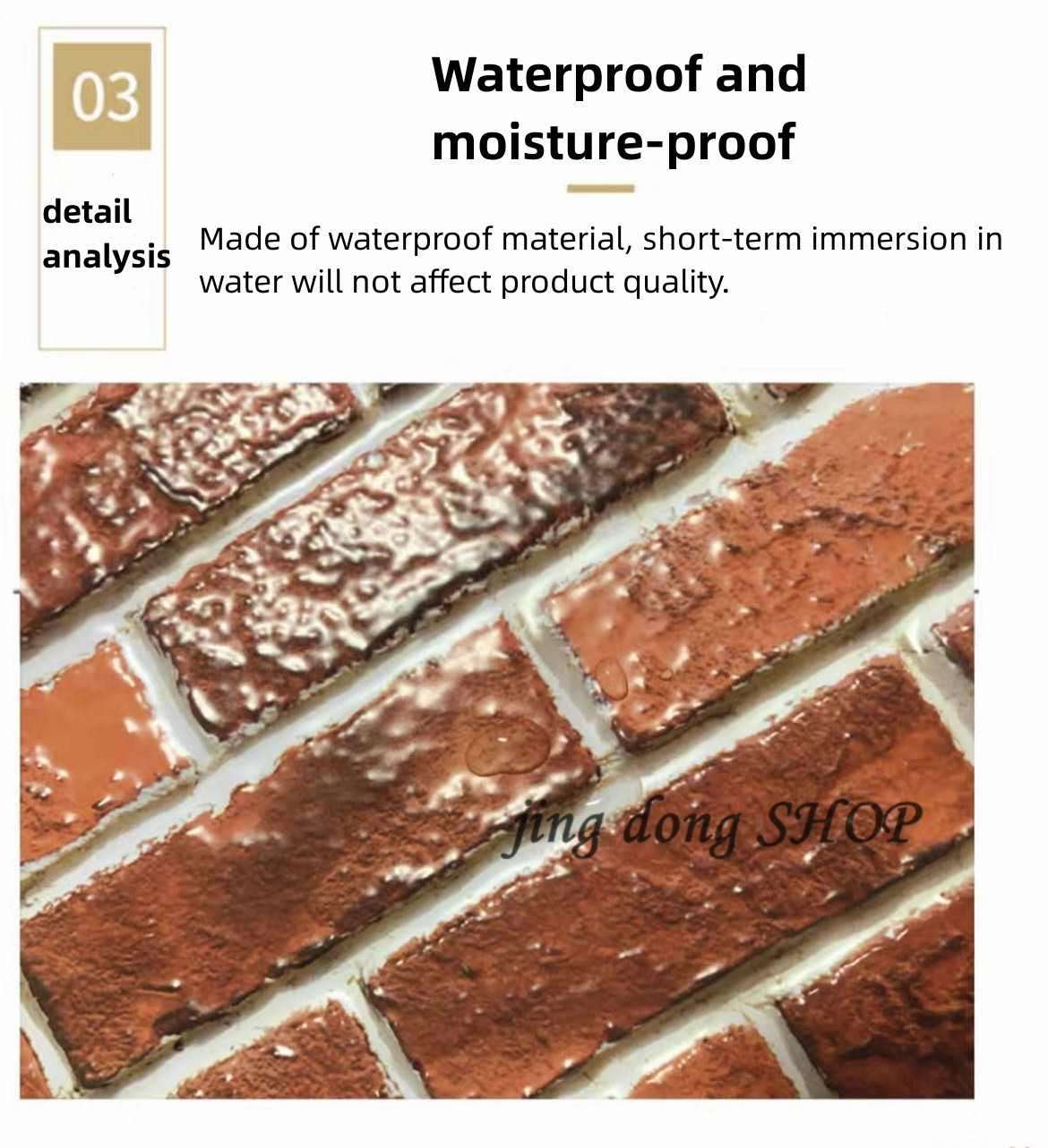 10PCS Self adhesive 3D Brick stone design Wallpaper Sticker for Room ...