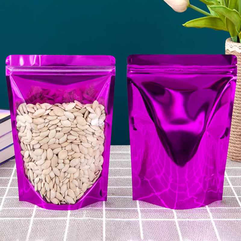 New 100pcs Walang Sabitan Half Clear Half Colored Aluminum Stand Up Pouch Packaging Resealable ...