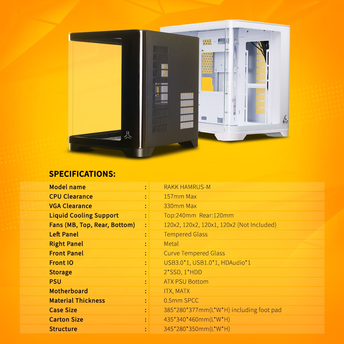 EasyPC | RAKK HAMRUS-M/ HAMRUS-M curved gaming pc case| Tempered Glass ...