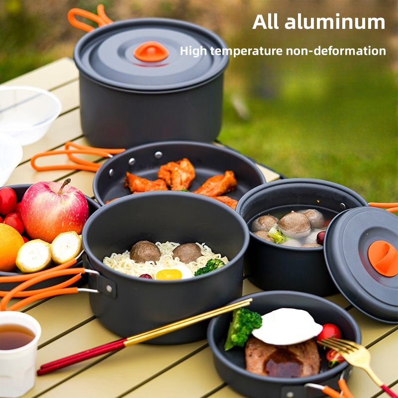 portable outdoor Cooking Pot Set camping cooking set cookware stainless ...