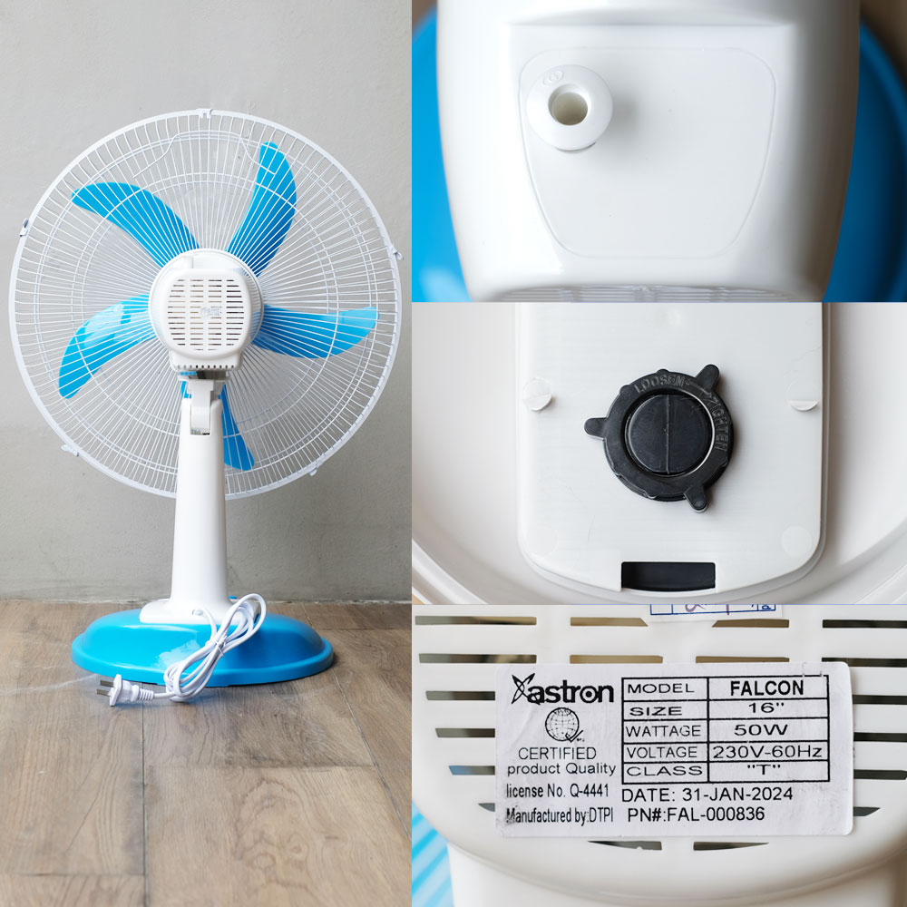 Astron Falcon 16" Desk Fan (Blue) | 5 Banana Blade | 50W | Shopee ...