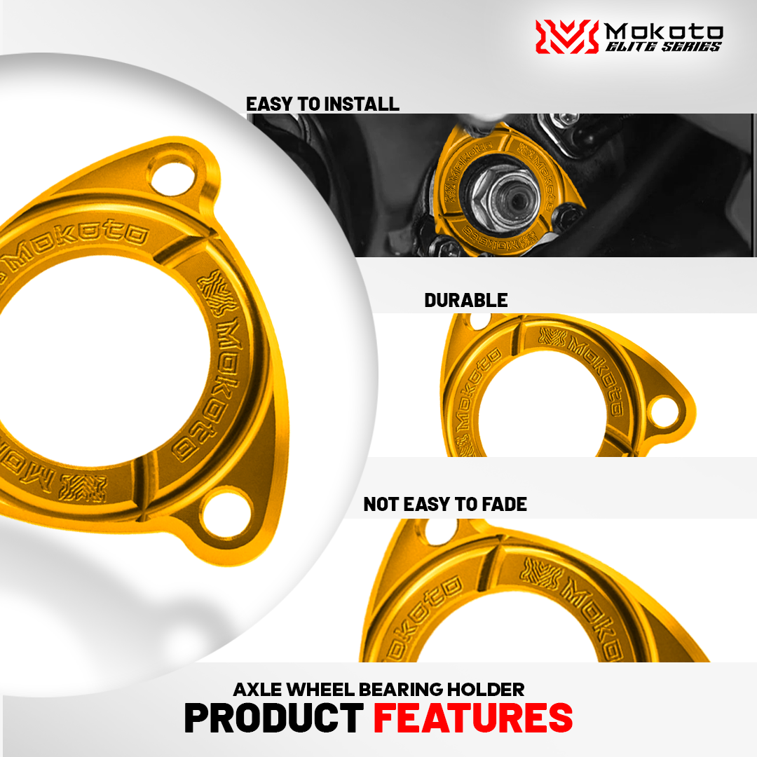MOKOTO ELITE SERIES YAMAHA NMAX V1, V2 / AEROX V1, V2 CNC ARM AXLE WHEEL HUB BEARING HOLDER ...