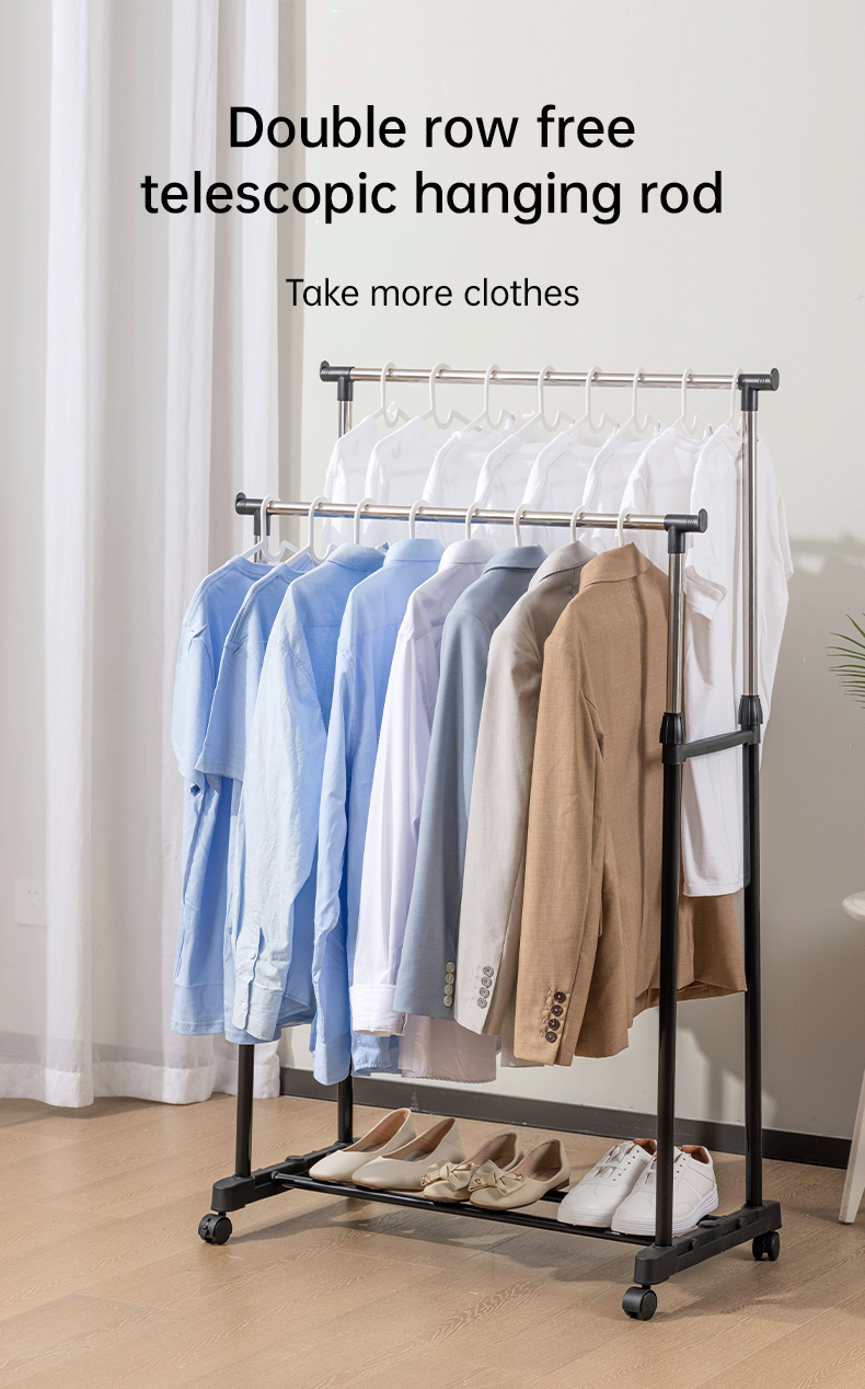 Deli Vusign 360 Rotating Clothes Rack Double Poles Telescopic Stainless ...