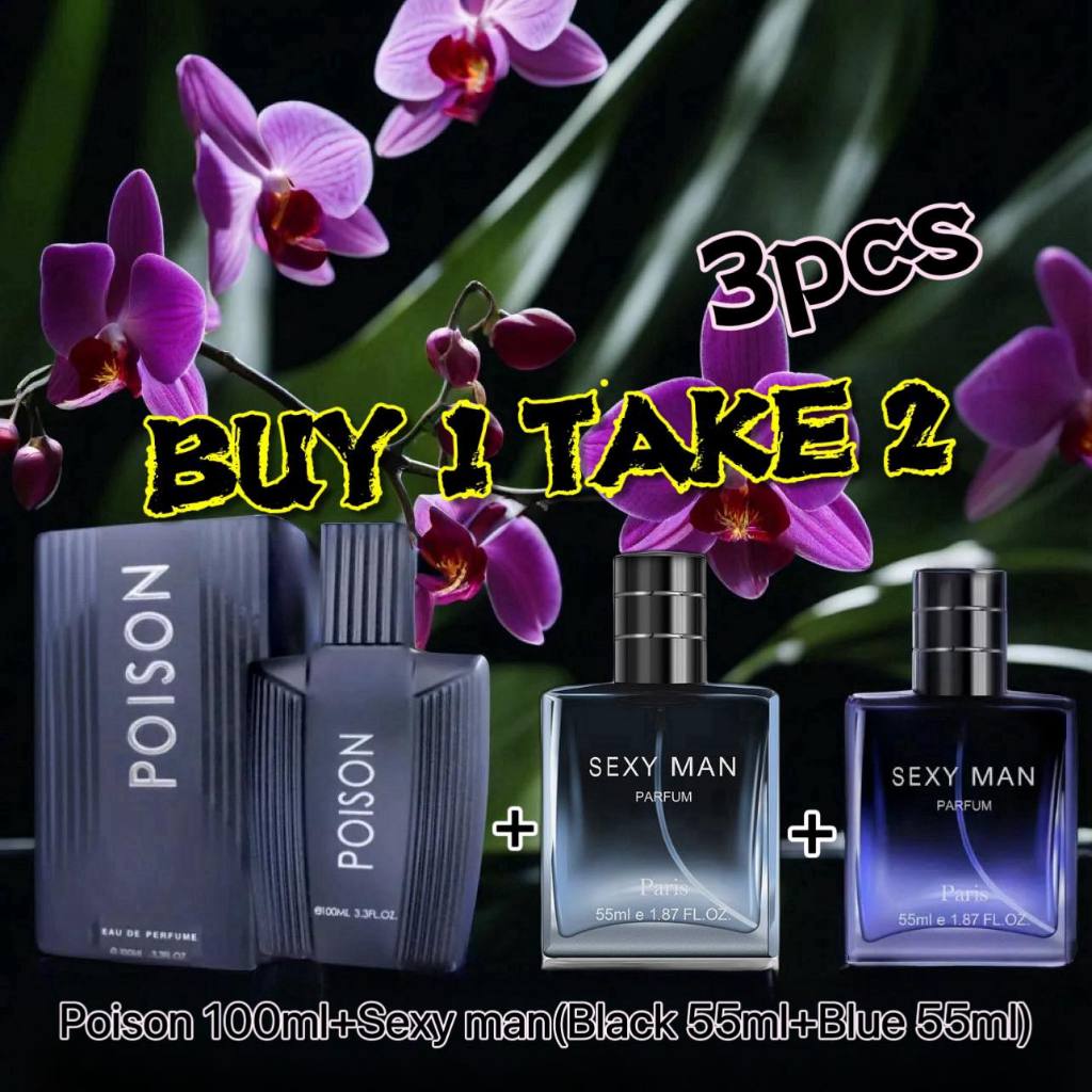『BUY 1 TAKE 2』POISON 100ml&Sexy Man 2*55ml long-lasting natural Paris ...