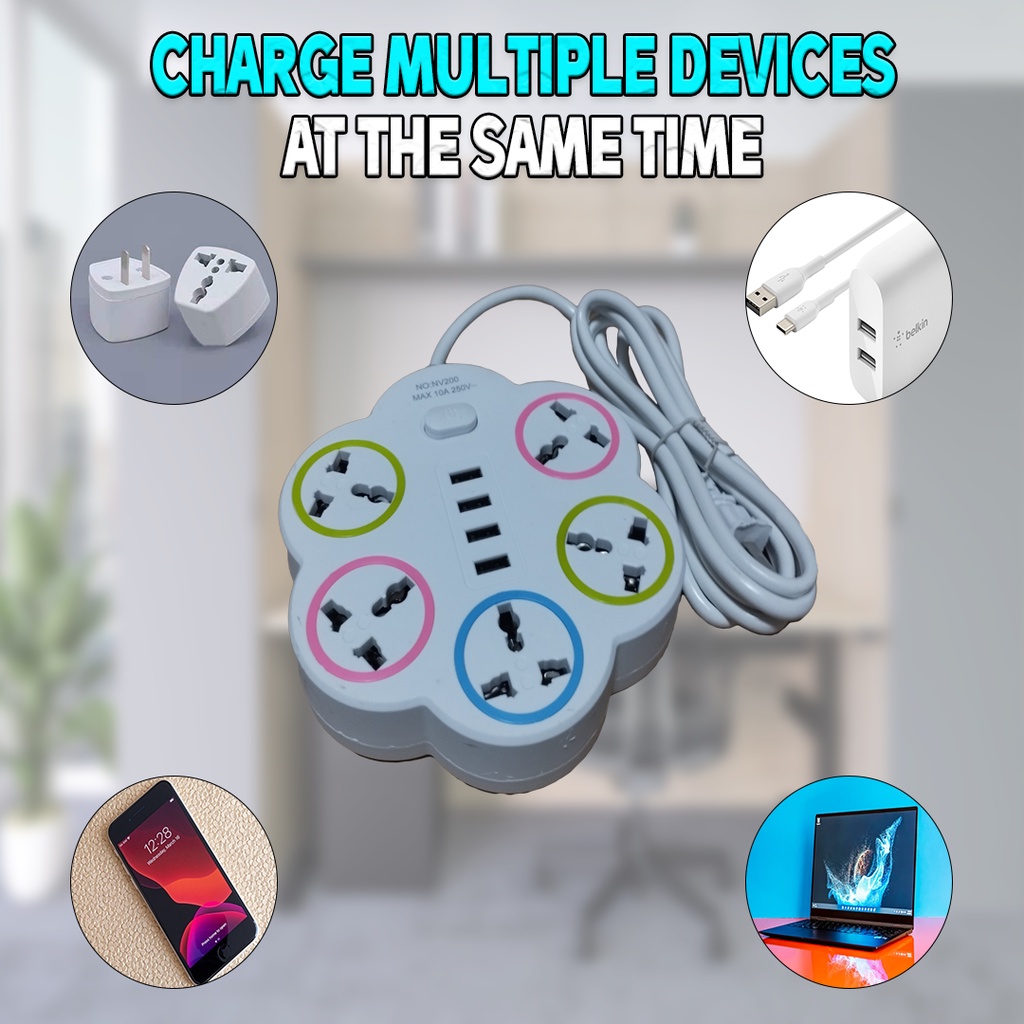 Zeus Extension Cord W/ USB Port Power Strip High-power Multi switch ...