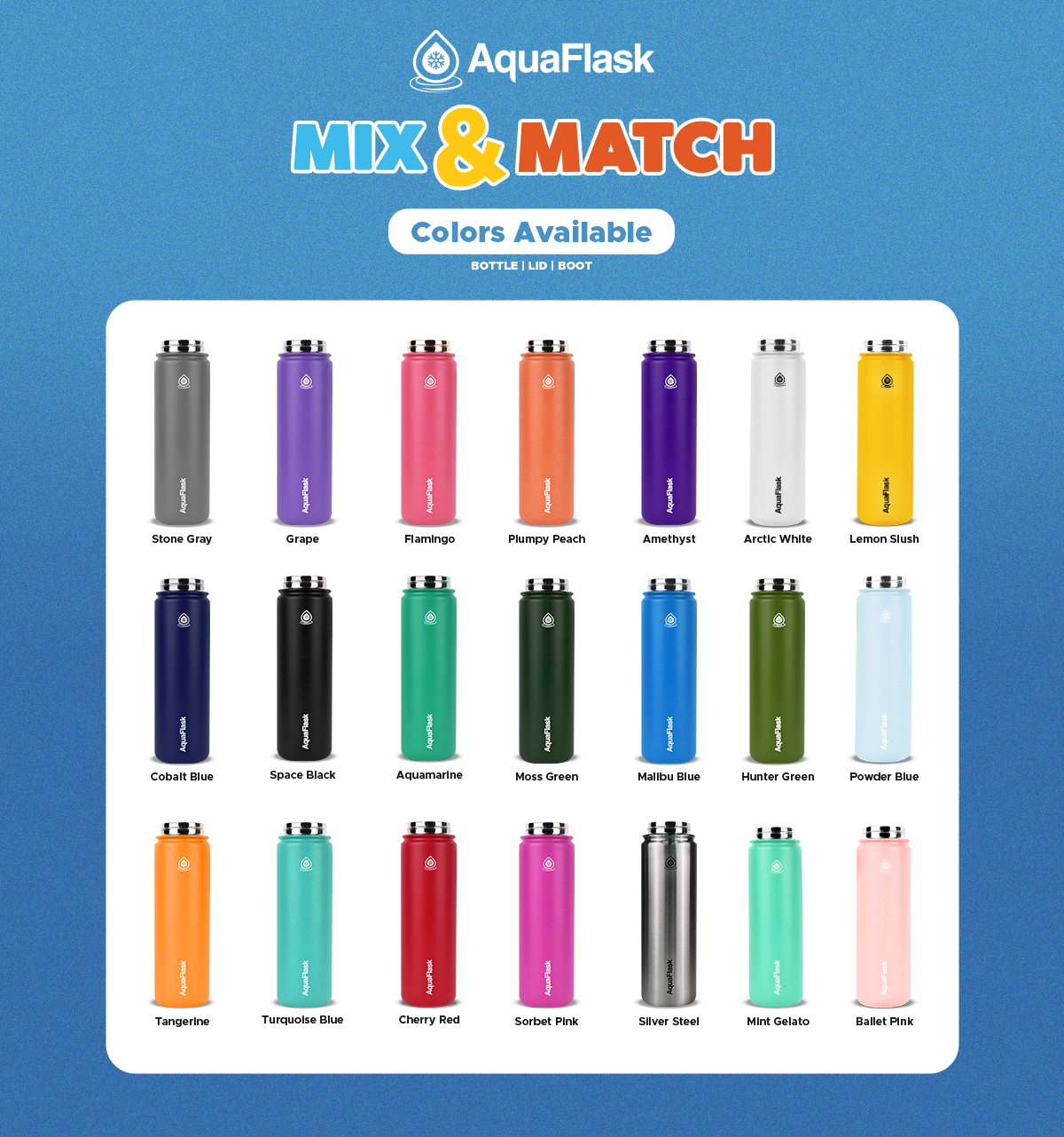 AquaFlask 32oz Mix & Match (Personalized Vacuum Insulated Drinking ...