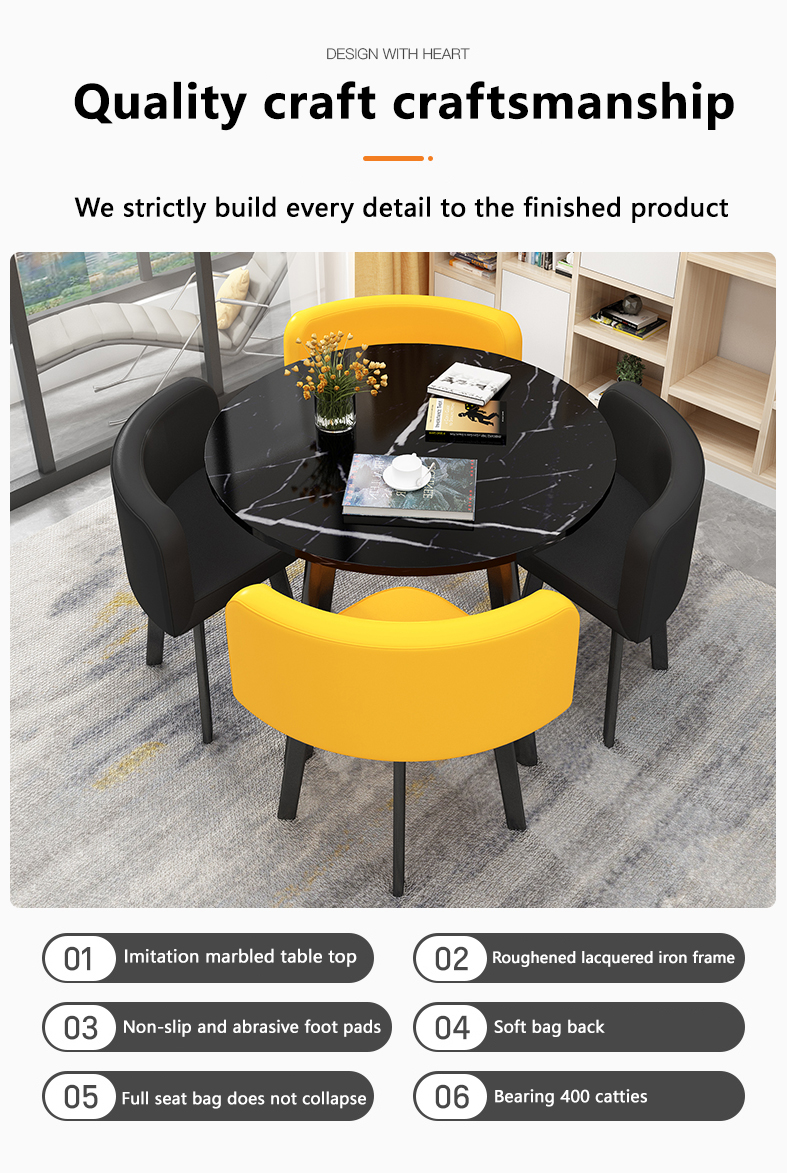 Nordic minimalist Dining table set furniture reception business office ...