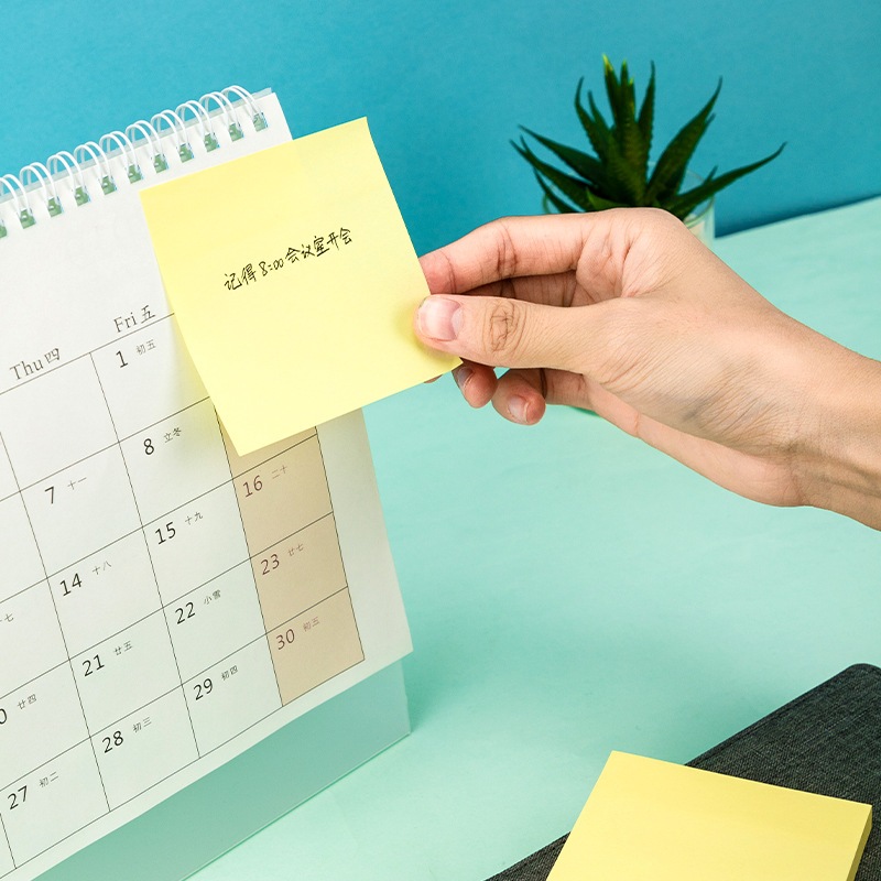 METECH 100 sheets Sticky Notes Memo Pad (7.6cm x 7.6cm)Easily to Stick ...