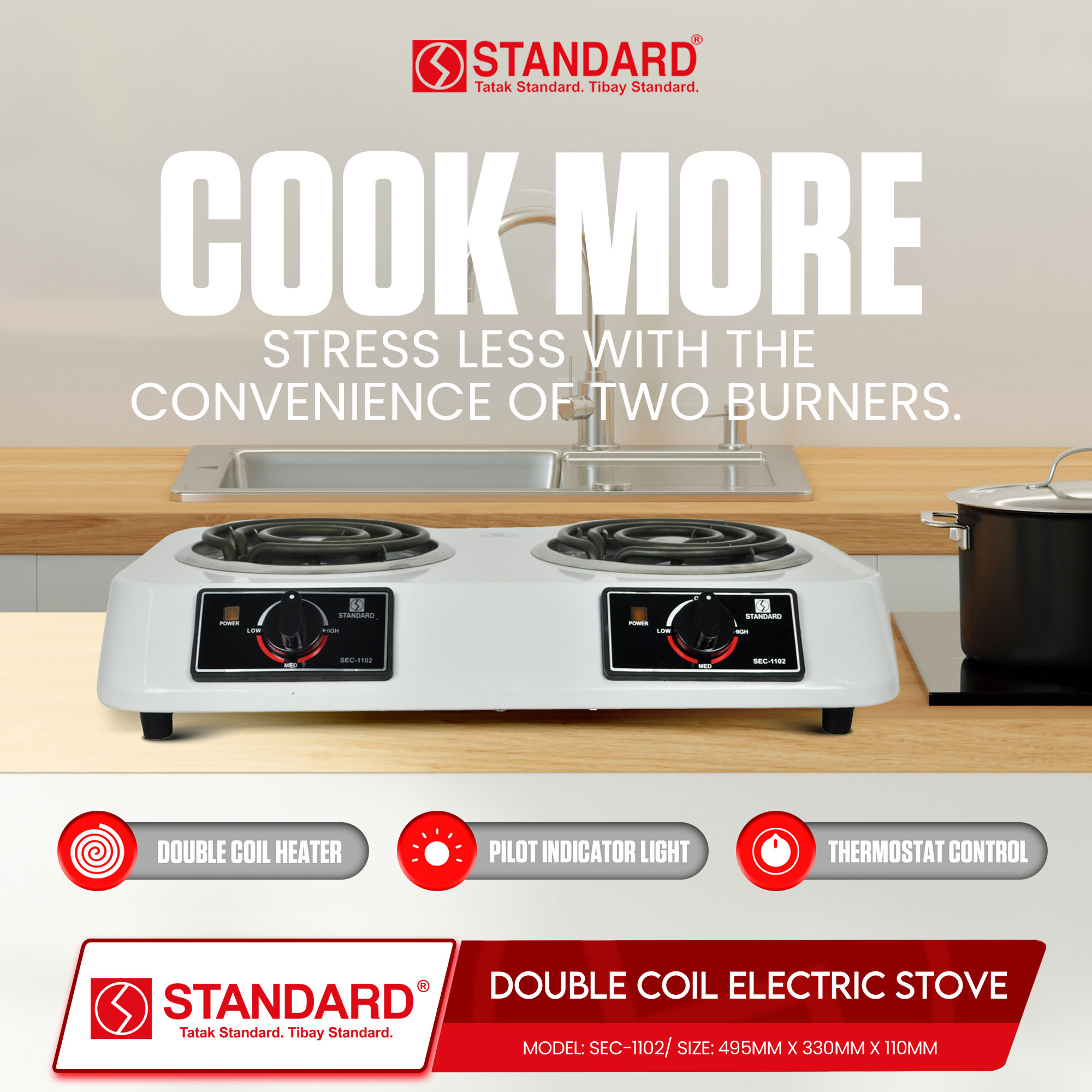 Standard Electric Stove Double Burner - Yellow Elephant | Shopee ...