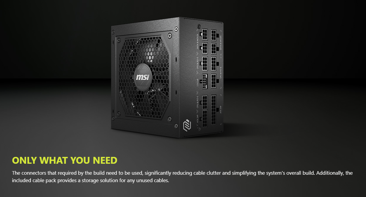 MSI MAG A750GL WITH PCIE 5.0 750W 80+ GOLD BLACK FULLY MODULAR | PC Worth