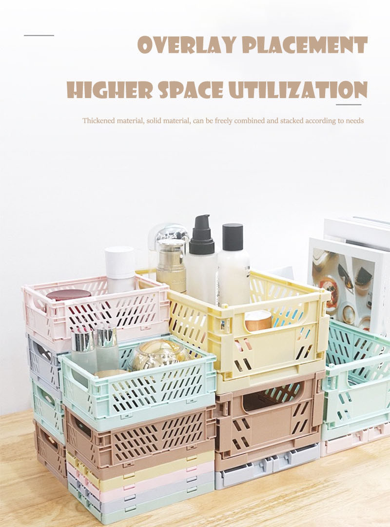Creative Storage Box Korea Foldable Crate Tray Organize Desktop Rack ...