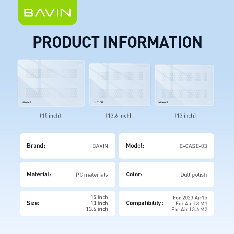 BAVIN C03 Laptop Hardshell Case Transparent Suitable For Laptop Air 13. ...