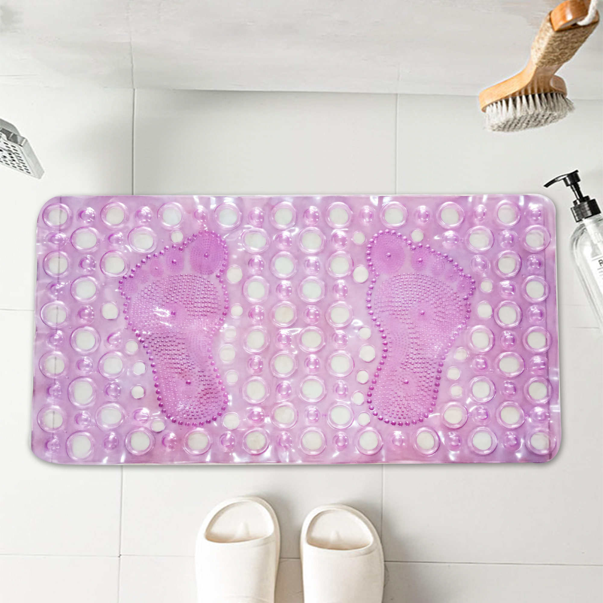 Footprint Bathroom Tub Non-Slip Bath Floor bubble shower tub mat 33 ...