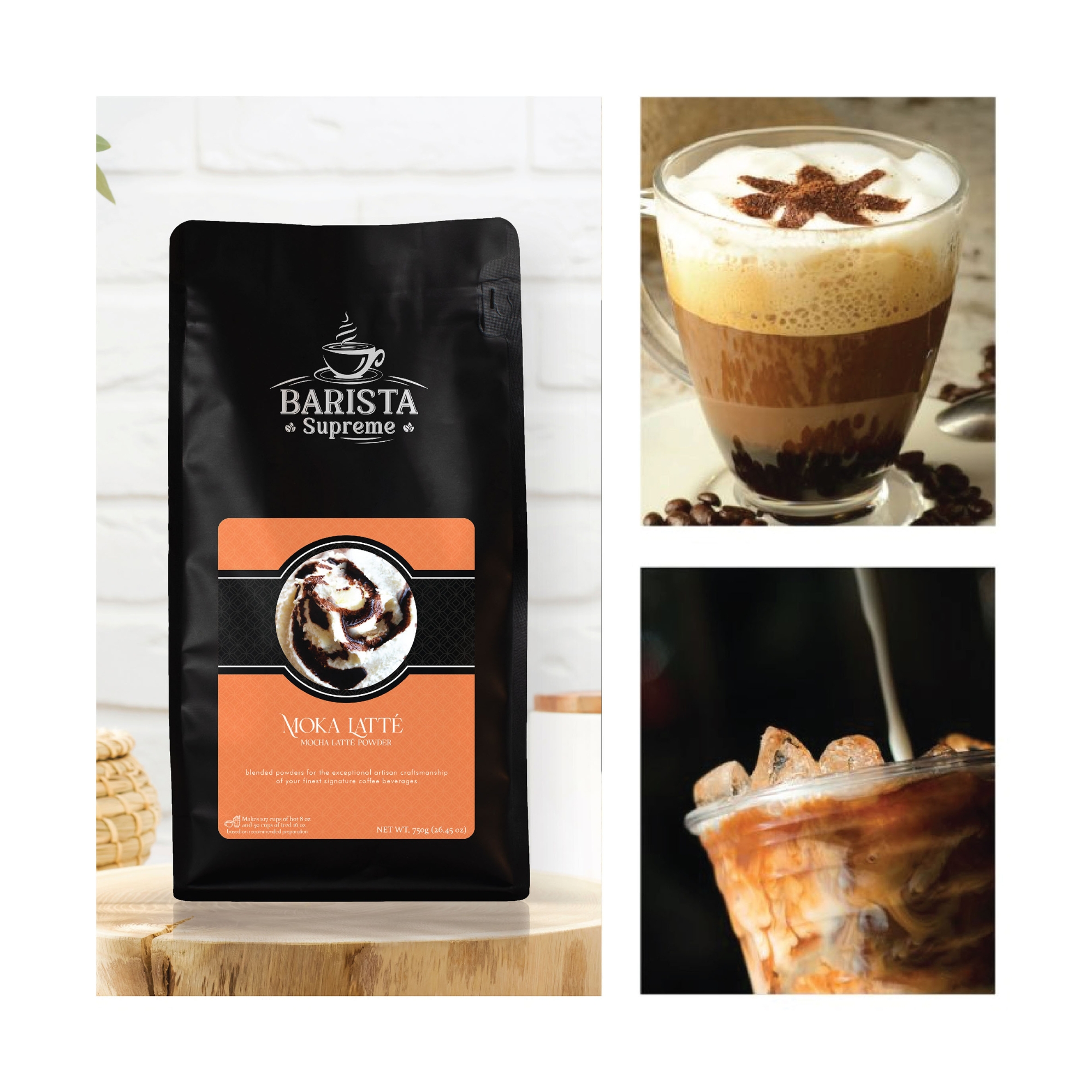 TOP Creamery Barista Supreme Moka Latte Powder Beverage Premix 750g ...