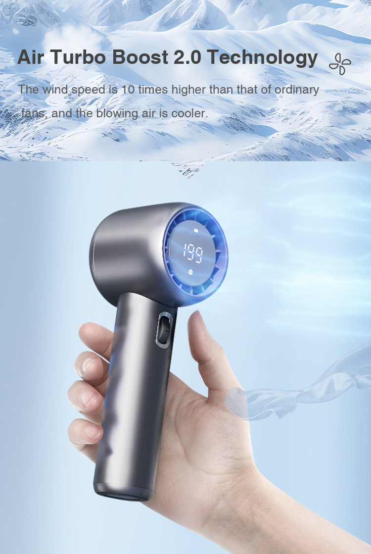 TIXX Mini Fan Handheld Fan 199 Level Strong Wind Portable With Air ...