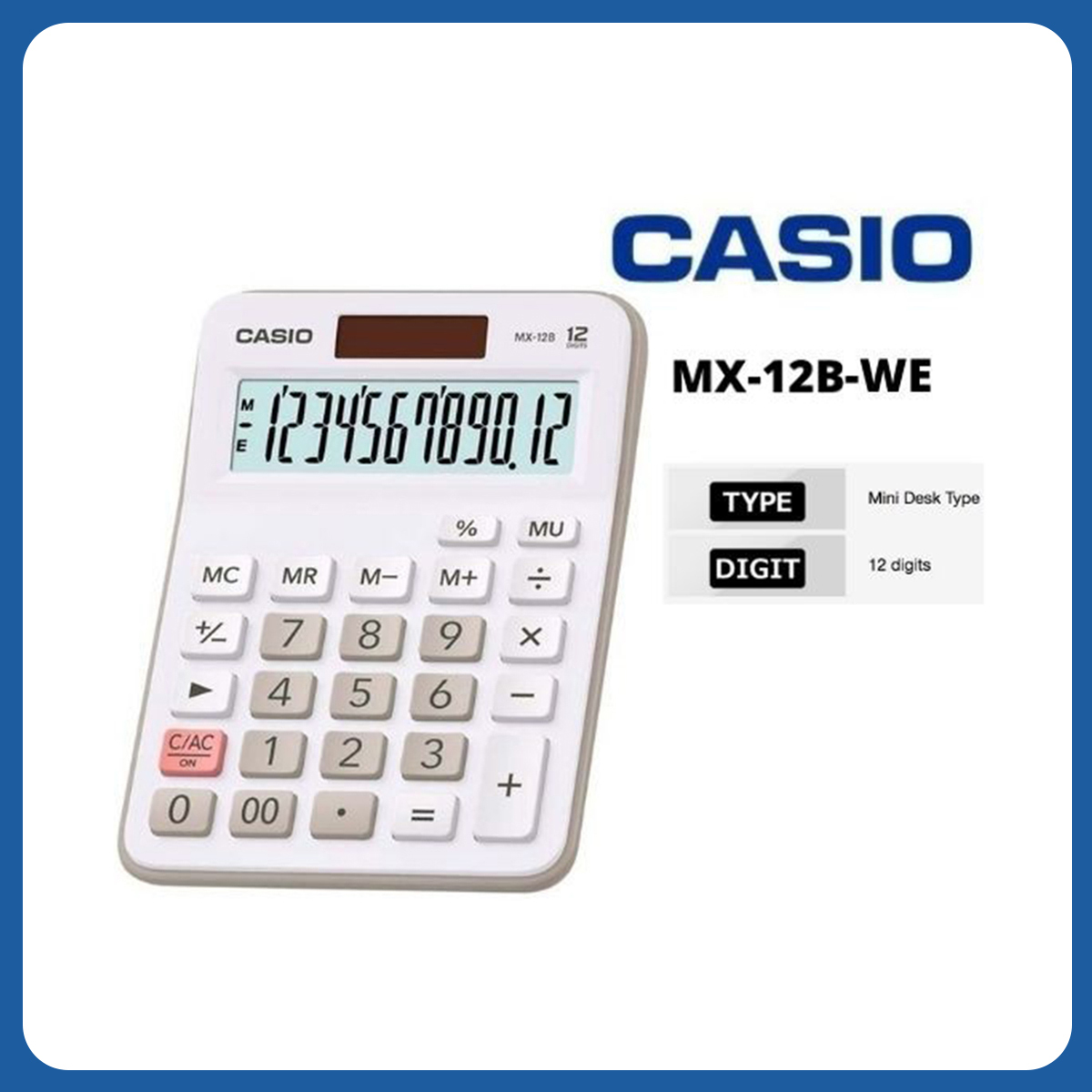 Casio MX-12B (White) Value Series Basic Calculator for Business (100% ...