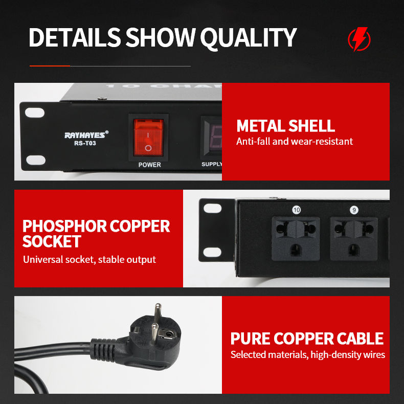 RAYHAYES Audio Power Switch 10 Channel Power Controller Stage ...