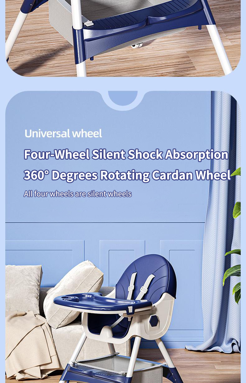 Baby high chair Adjustable tray Baby high chair feeding Foldable high ...