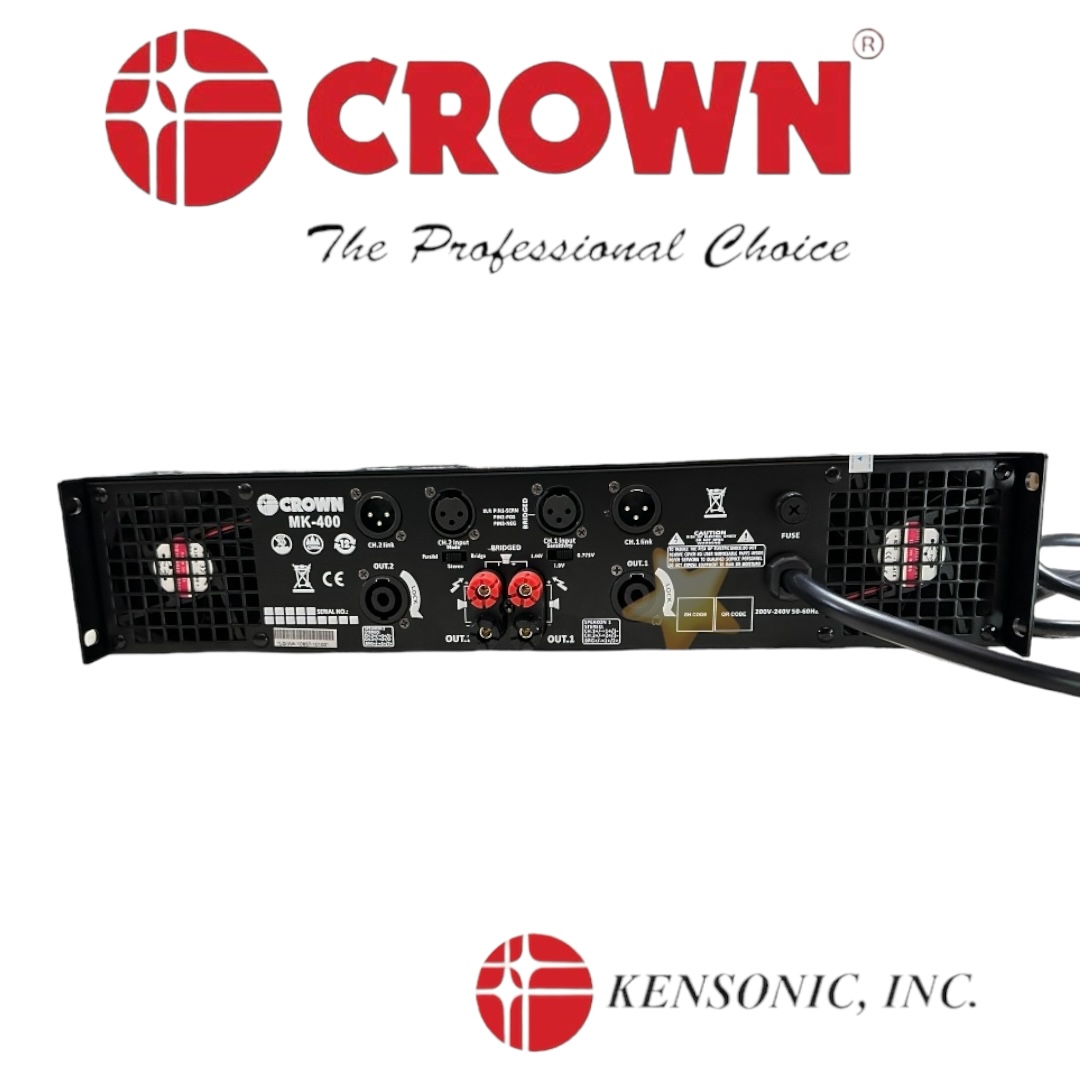 Crown MK 400 Professional Power Amplifier ( MARKSMAN SERIES ) | Shopee ...
