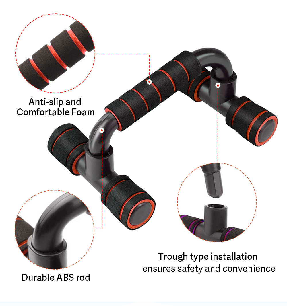 Gym Push Up Bar 2pcs Support H-Type Perfect Muscle Push up Bars Push Up ...