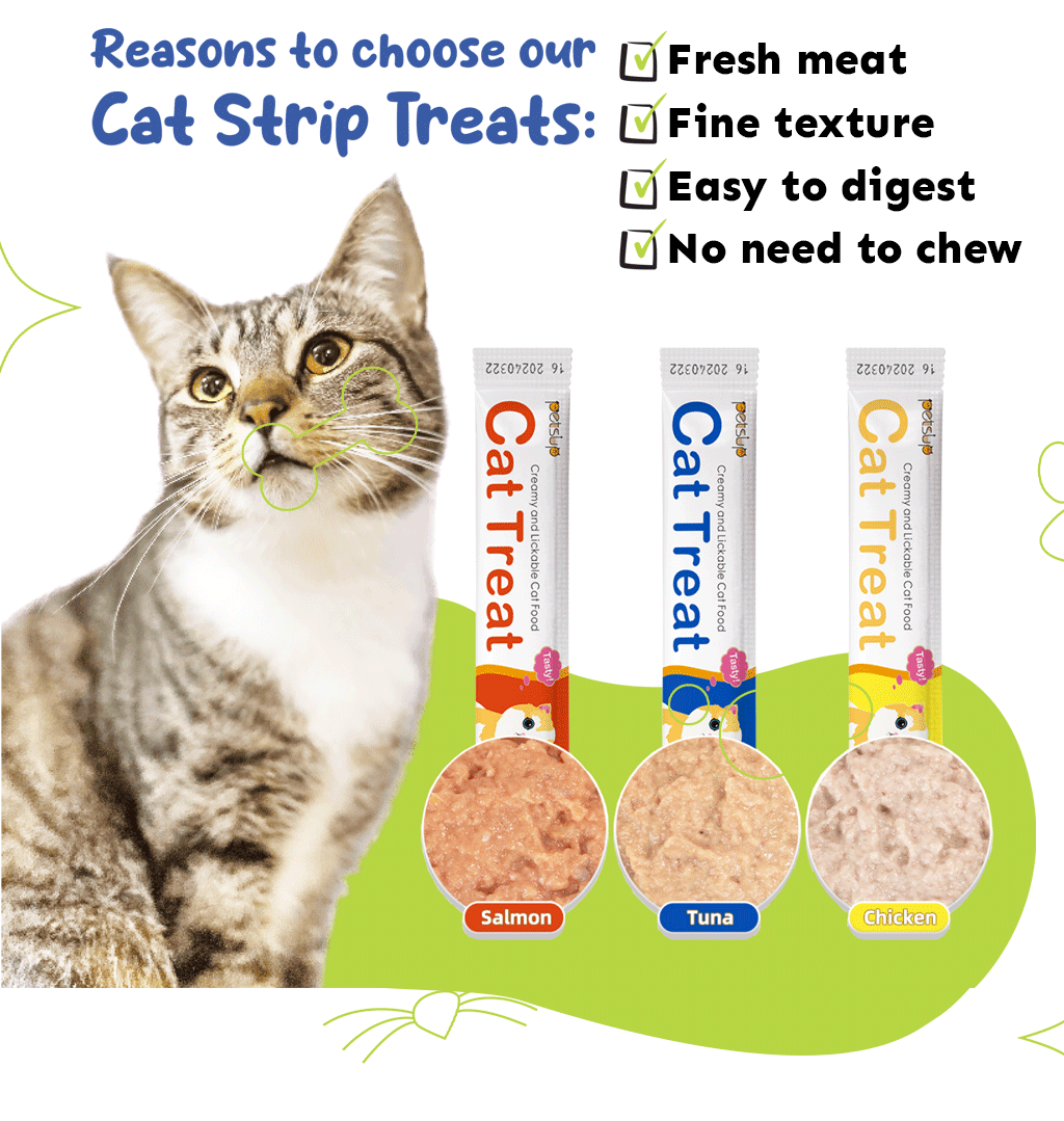 Petsup 15Pcs Cat Strip Treats Liquid Creamy Snacks Tasty Nutritious for ...