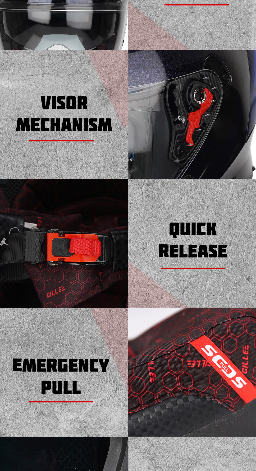 Gille Helmet 172 GVR-V1 PLAIN Motorcycle Half Face Helmet Dual Visor ...