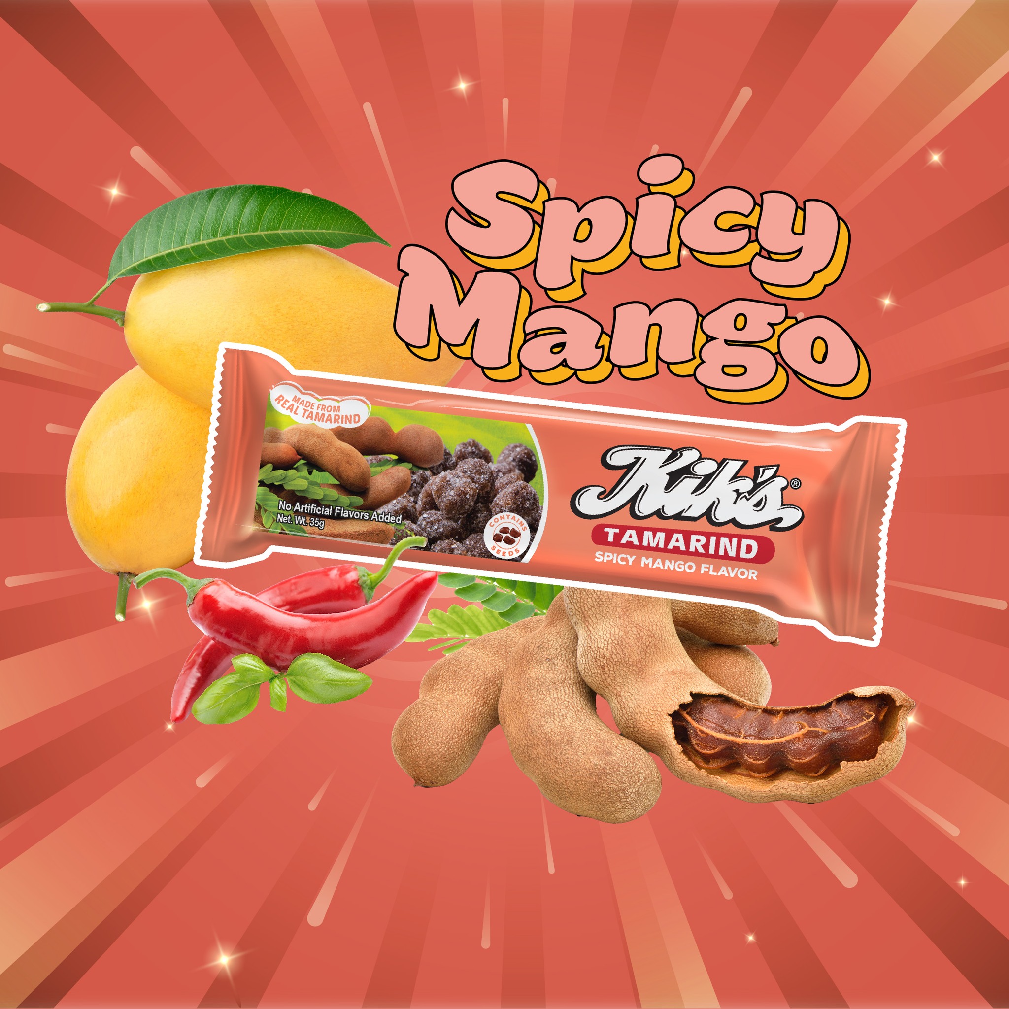 Kik's Tamarind Candy Spicy Mango Flavor x 15 - FG001646 EXPIRY: NOV ...