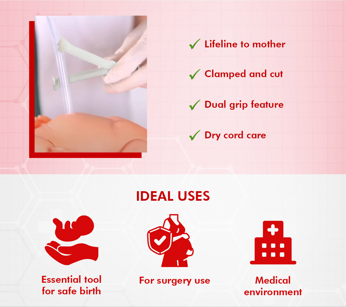 Partners Umbilical Cord Clamp - Secure and Sterile Clamp for Newborn ...
