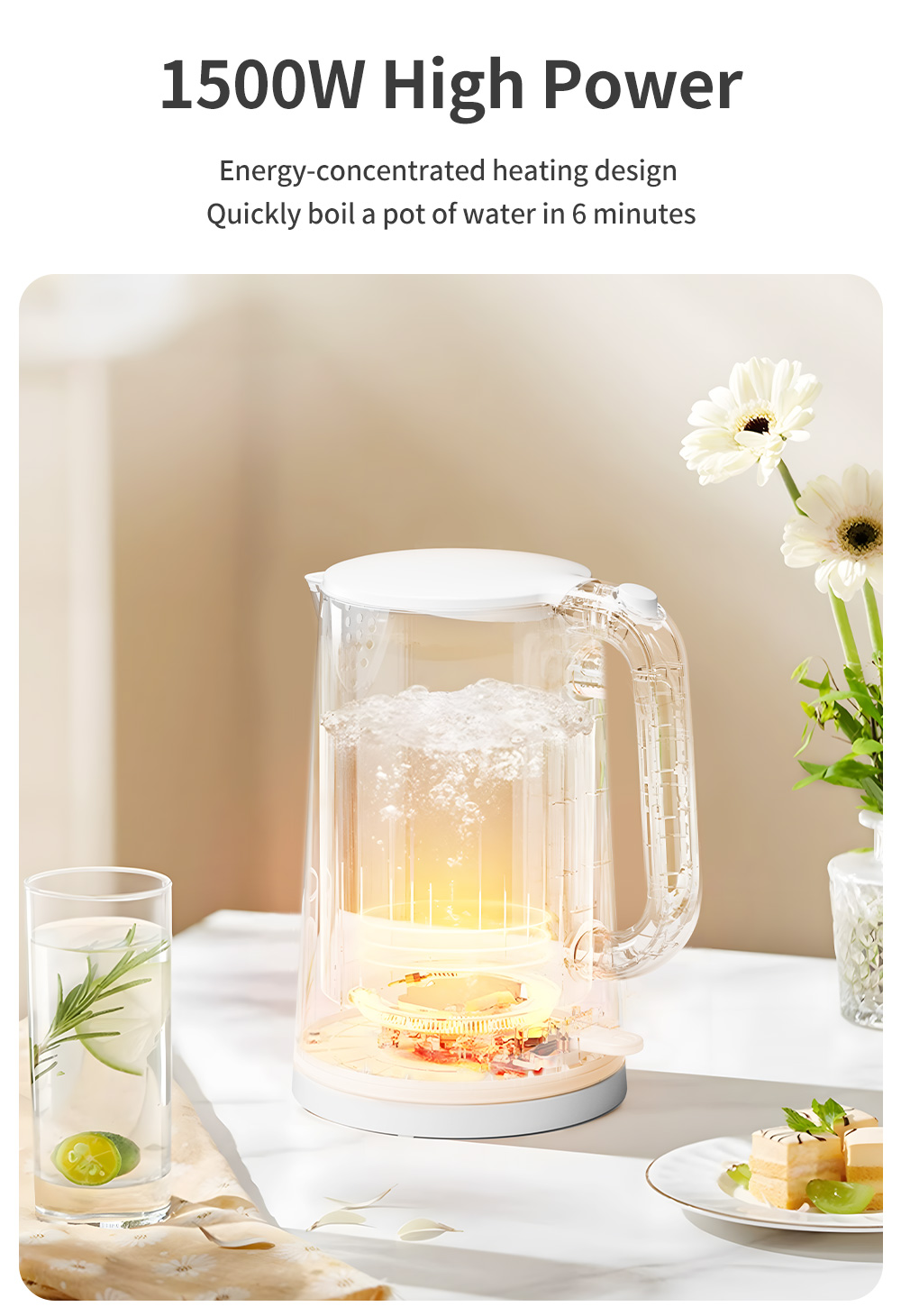 Simplus Electric Water Kettle 1.7L (304 Stainless Steel) | Shopee ...