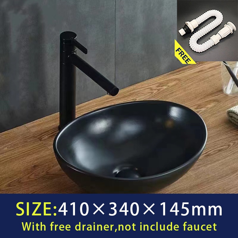 [Free Drainer] TAIWAN White Ceramic Counter and Wall Lavatory Basin ...