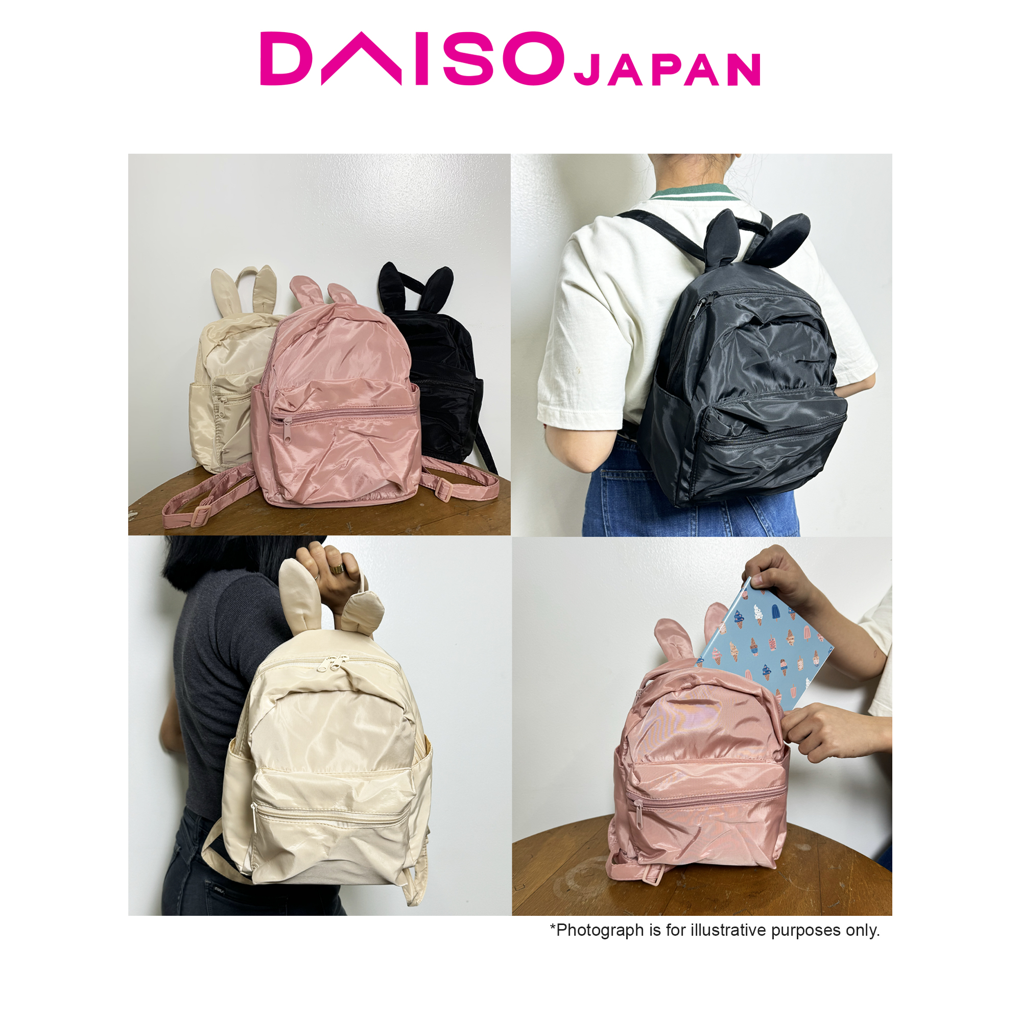 Daiso Backpack with Rabbit Ears | Shopee Philippines