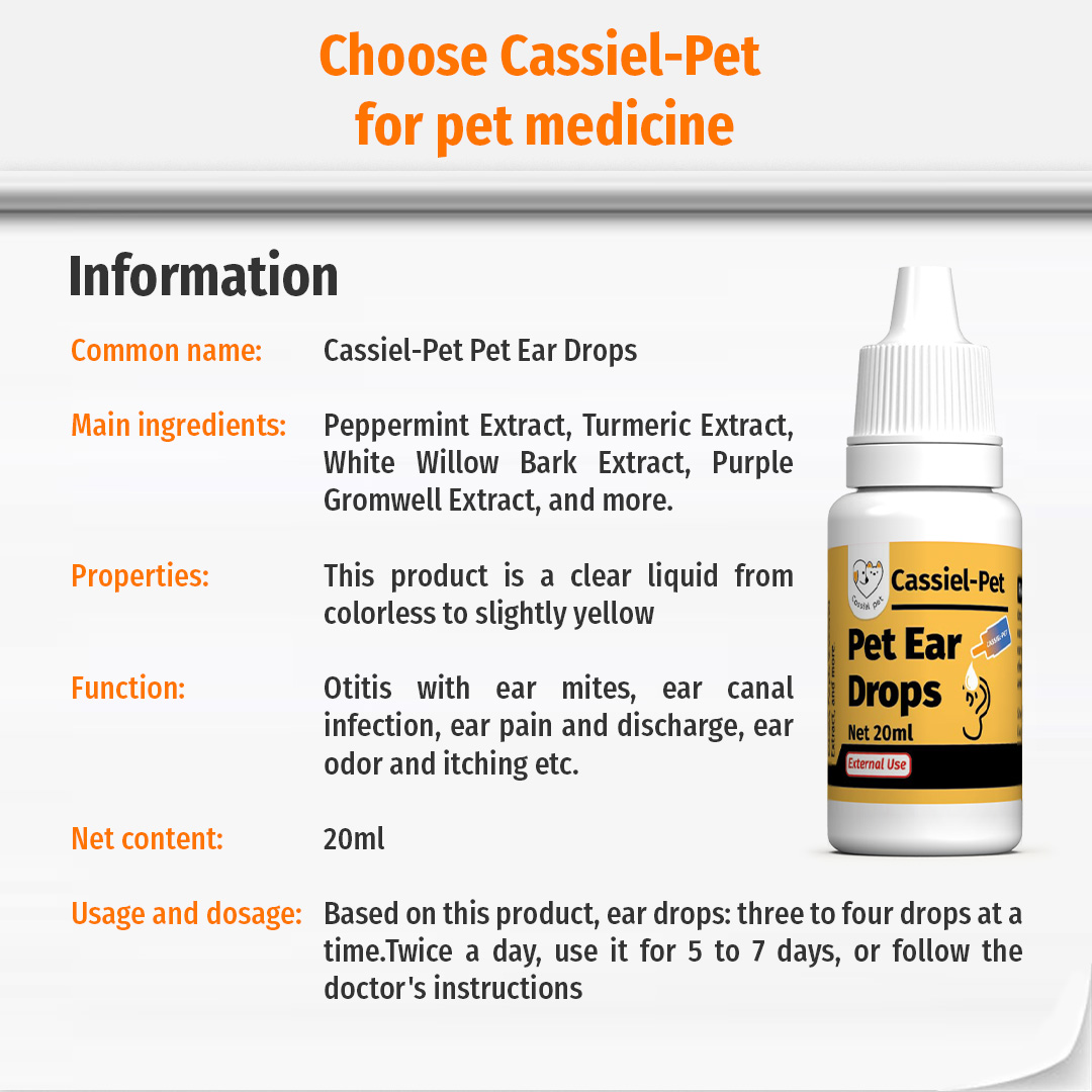 Cassiel Pet Ear Drops For Eliminate Ear Mites Treating Ear Canal Odor ...