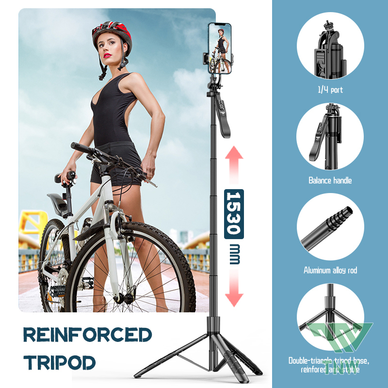TNW L16 Tripod Bluetooth Selfie Stick Gimbal Stabilizer Camera Tripod 1600mm with Remote Control ...