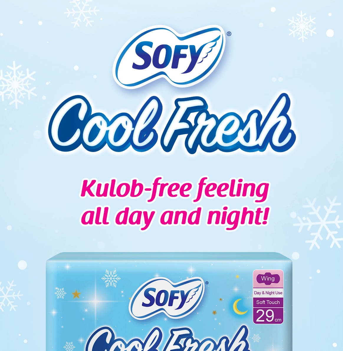 Sofy Cool Fresh Wing Overnight Sanitary Napkin 29 cm (10 pads) | Shopee Philippines