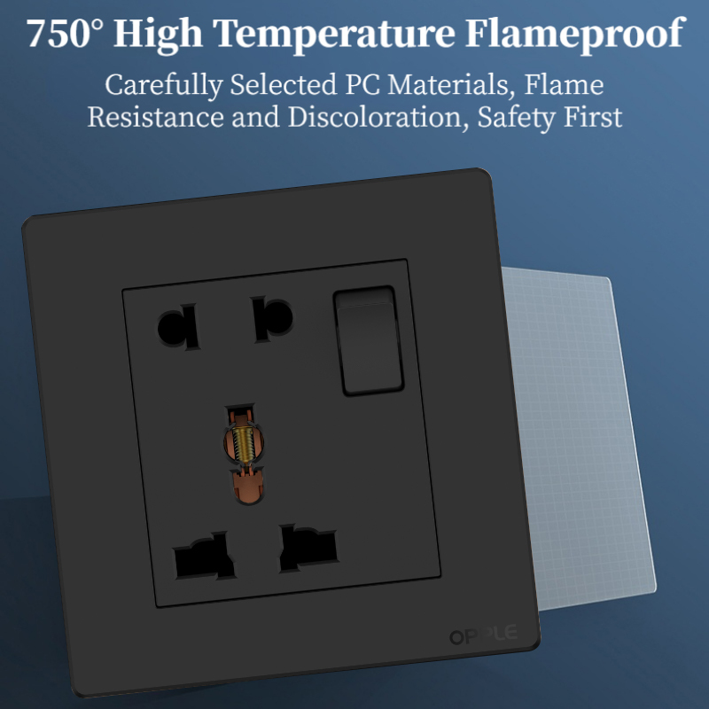 OPPLE 2Pin + 1 Gang Universal Socket with 1 way switch 16A with ...