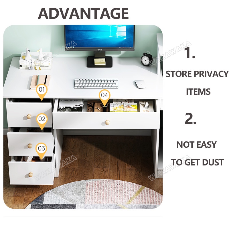 Computer Table with Shelf Study Table Game Table Writing Desk Home ...