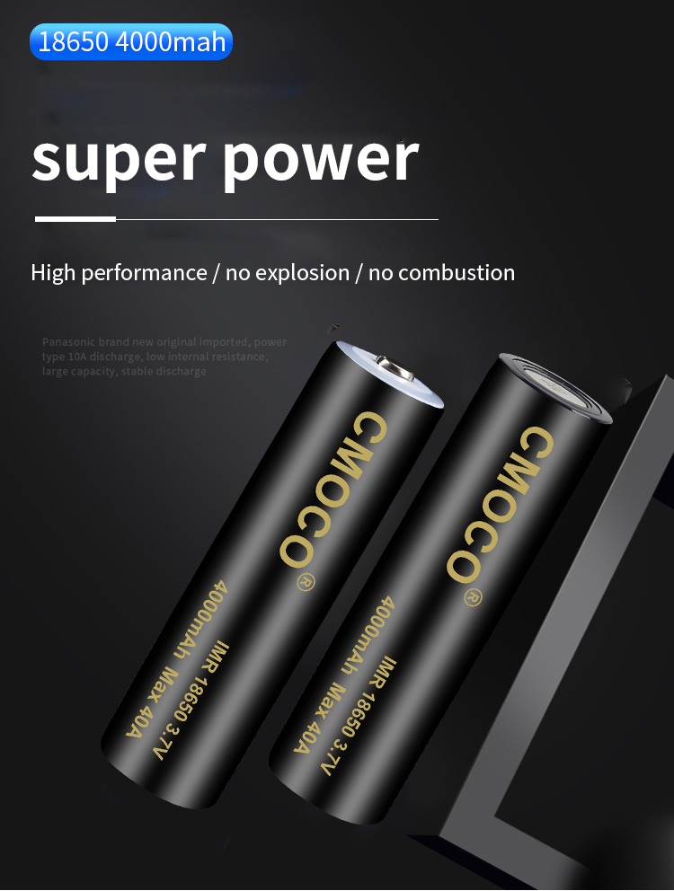 2PCS Legit CMOCO 18650 Battery 4000mah 40A 3.7v Lithium Rechargeable ...