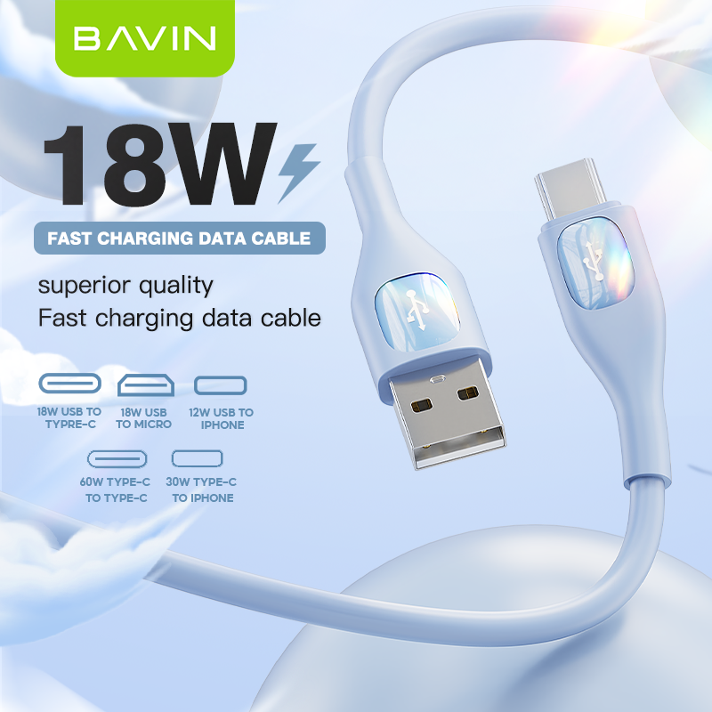 BAVIN CB285 Candy Series PD 60W/30W/18W/12W 1.2m Fast Charging Cable ...