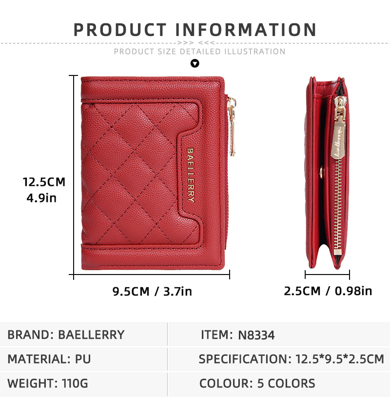 Baellerry New Buckle Sanded Leather Coin Purse Wallet For Women ...