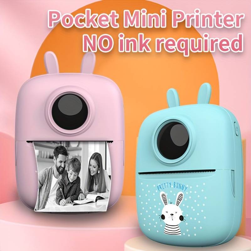 D7 Portable Mini Pocket Printer Instant Inkless BT Thermal Wireless ...