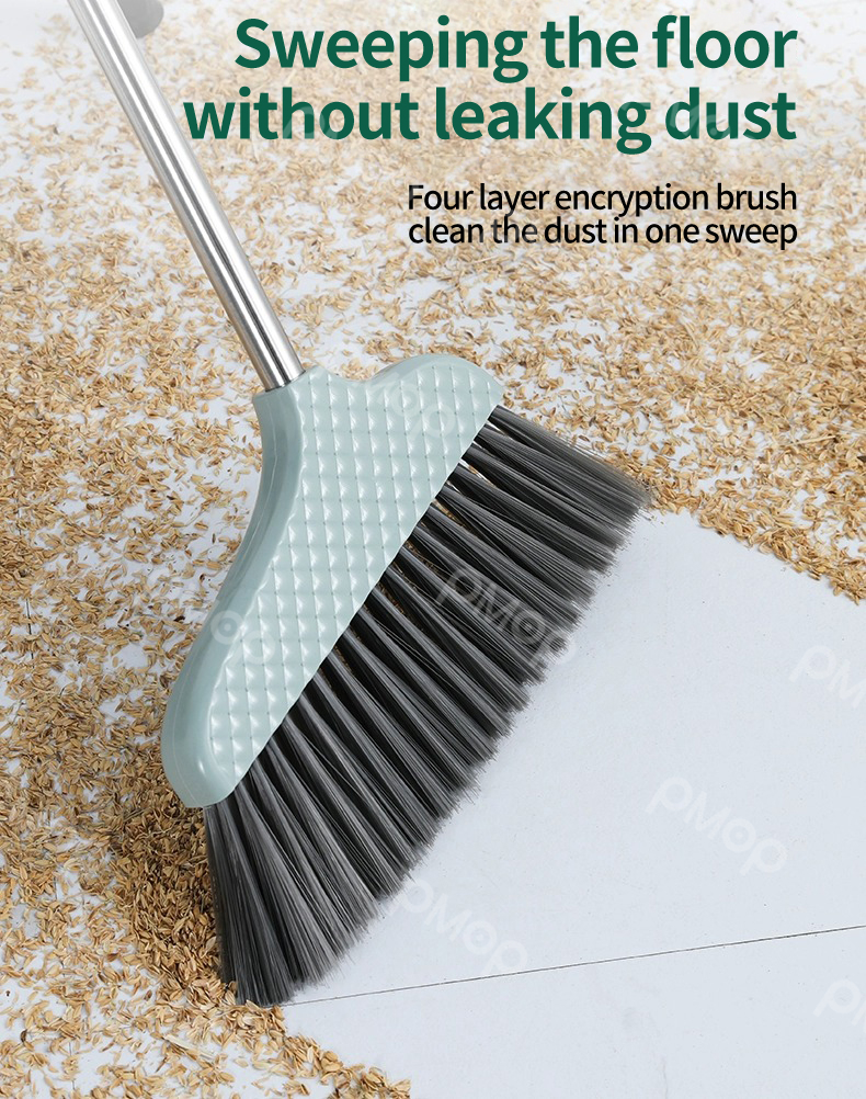 PMOP Floor Cleaning Broom and dustpan set with Steel Long Handle For ...