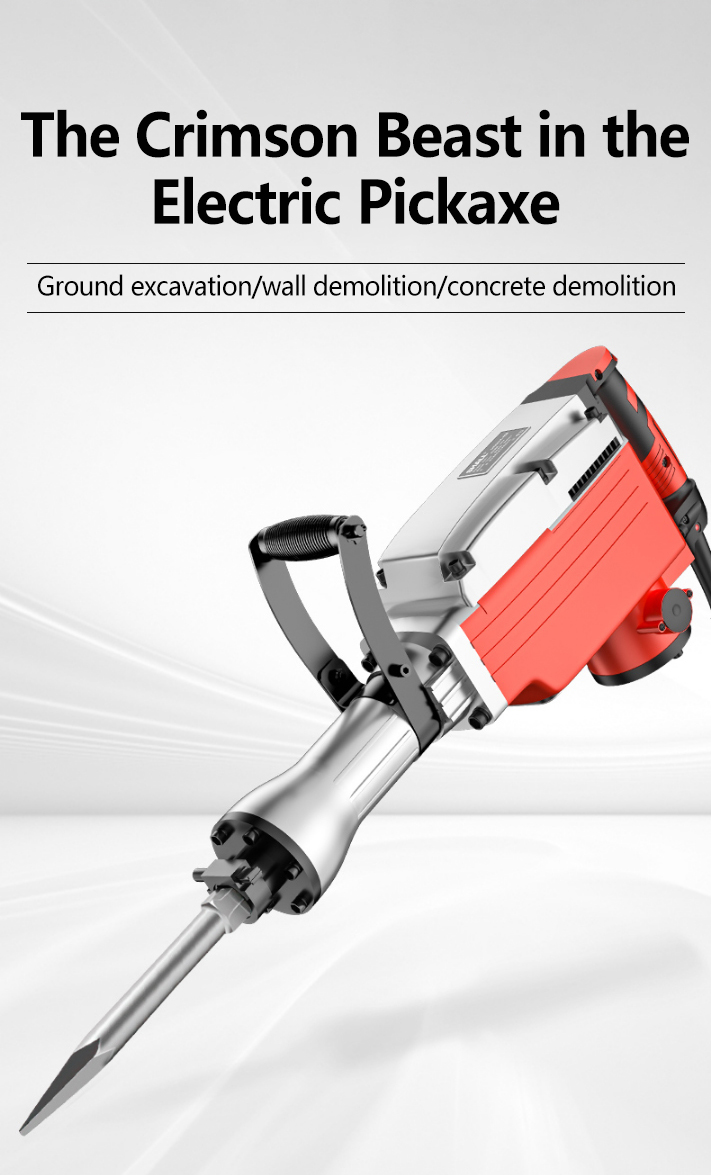 【Heavy Duty】220V Demolition Jack Hammer Rock Drill Concrete Breaker ...
