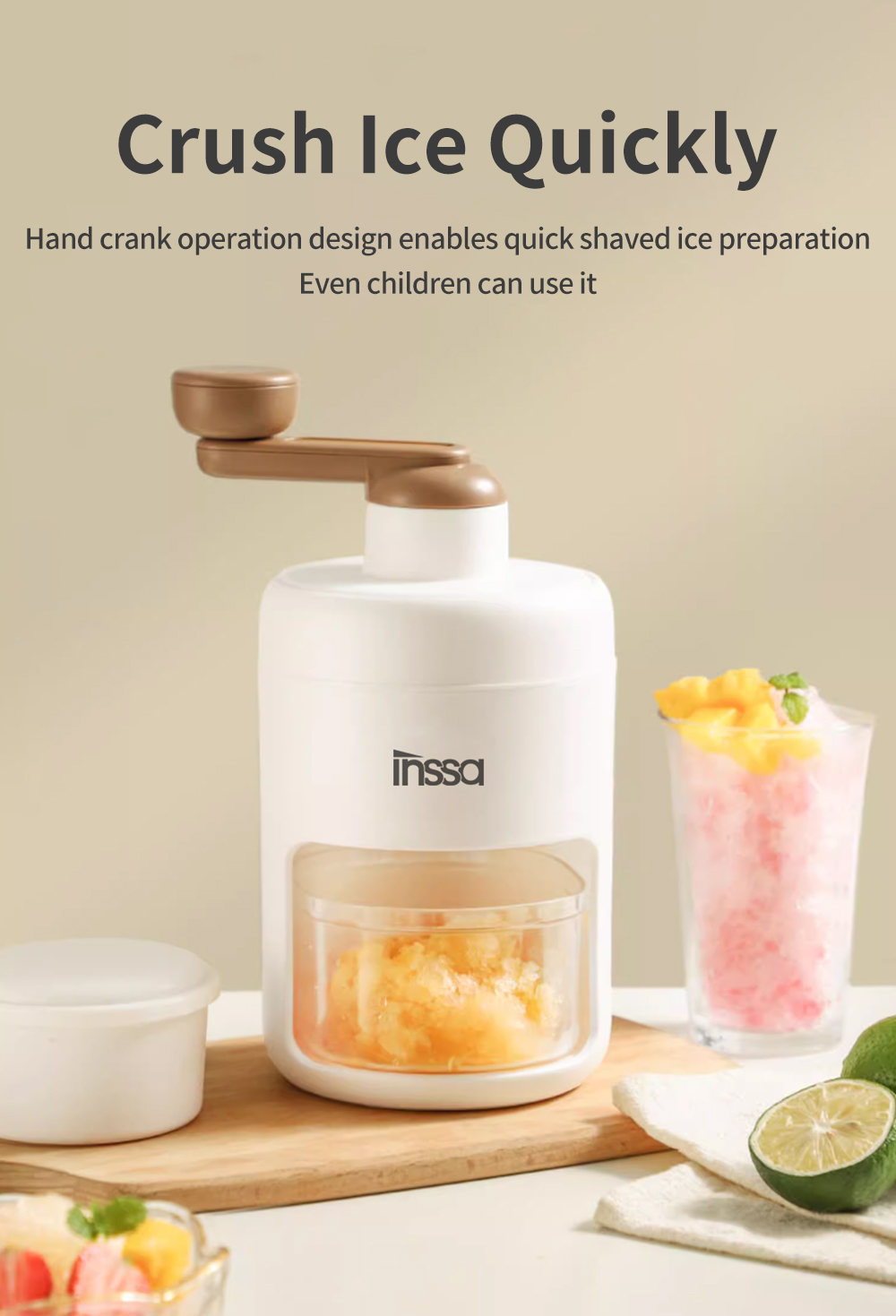 SimplusPink Shaved Ice Machine Home Small Ice Crusher DIY Homemade ...