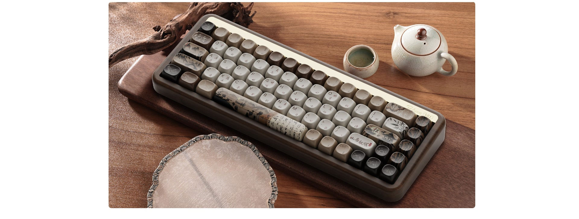 Akko MU01 Mountain Seclusion Walnut Wood Case Multi-Mode RGB Hot ...