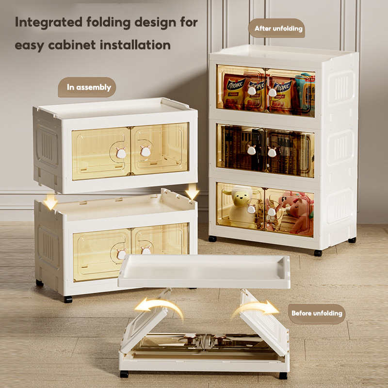 CHIT Multi-layer Foldable Drawer Cabinet Plastic Durabox With Wheels ...