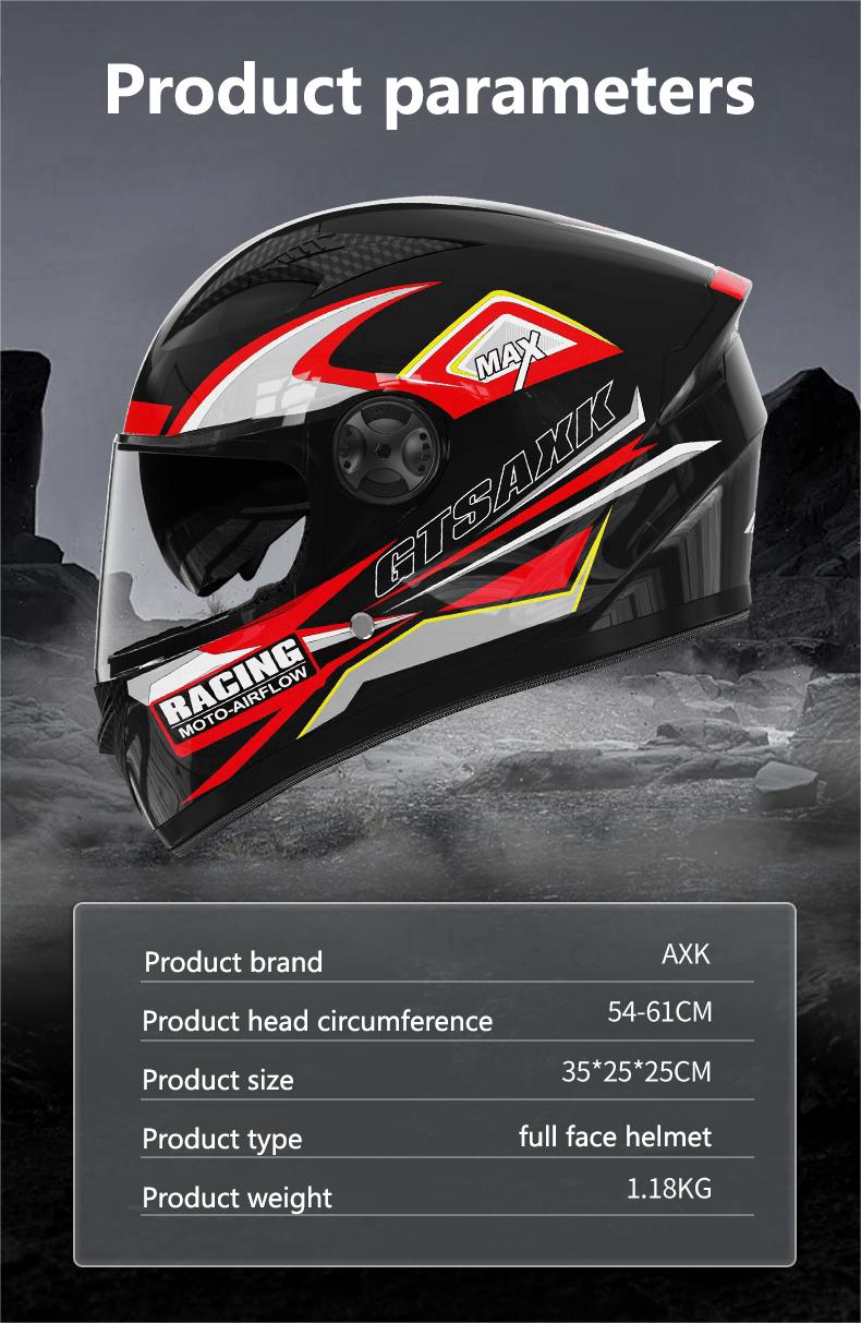 AXK Motorcycle Helmet Full Face Dual Visor 557 Full Series Helmet with ...