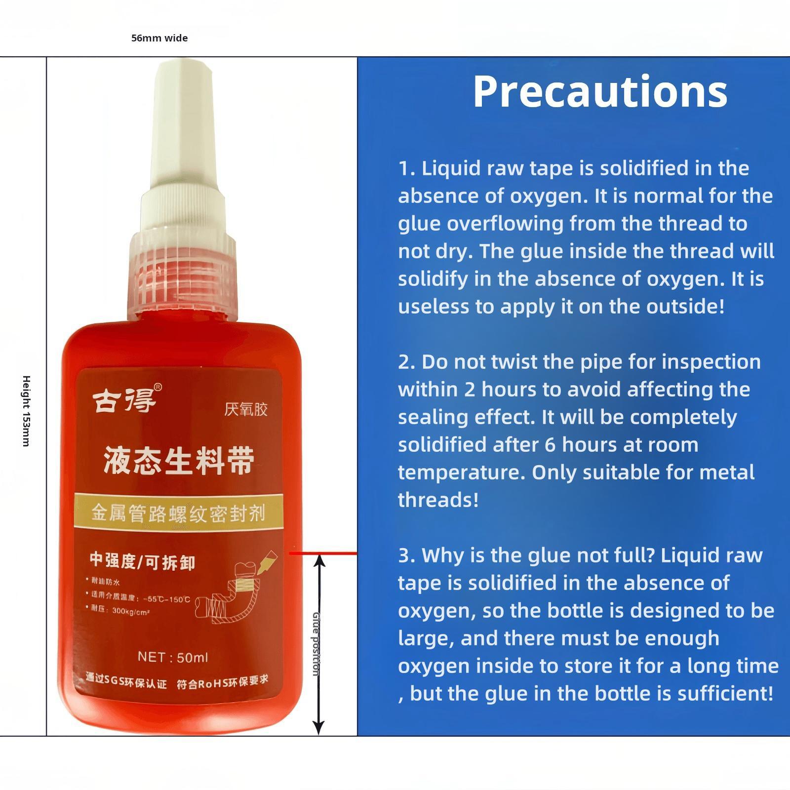 1Pcs 50ml liquid teflon tape Anaerobic adhesive metal pipe thread ...